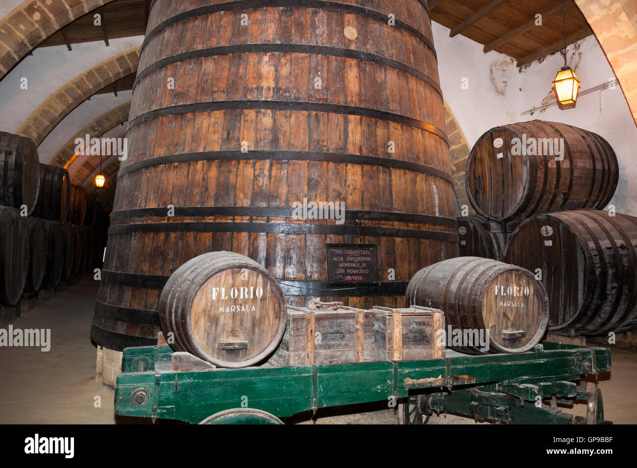 Wine barrels, Florio Winery, Cantine Florio, Marsala, Sicily, Italy ...