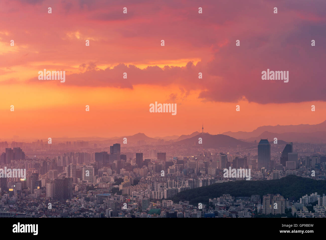 Seoul City Skyline, The best view of South Korea Stock Photo - Alamy