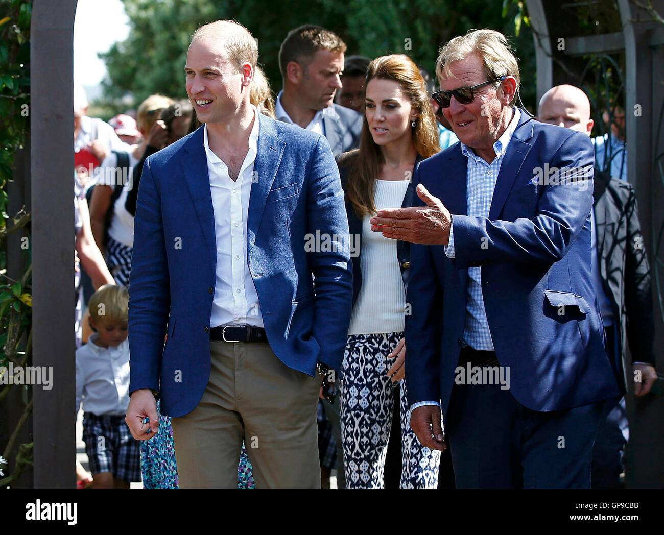 The Duke of Cambridge walks with Robert Dorrien-Smith during a visit ...