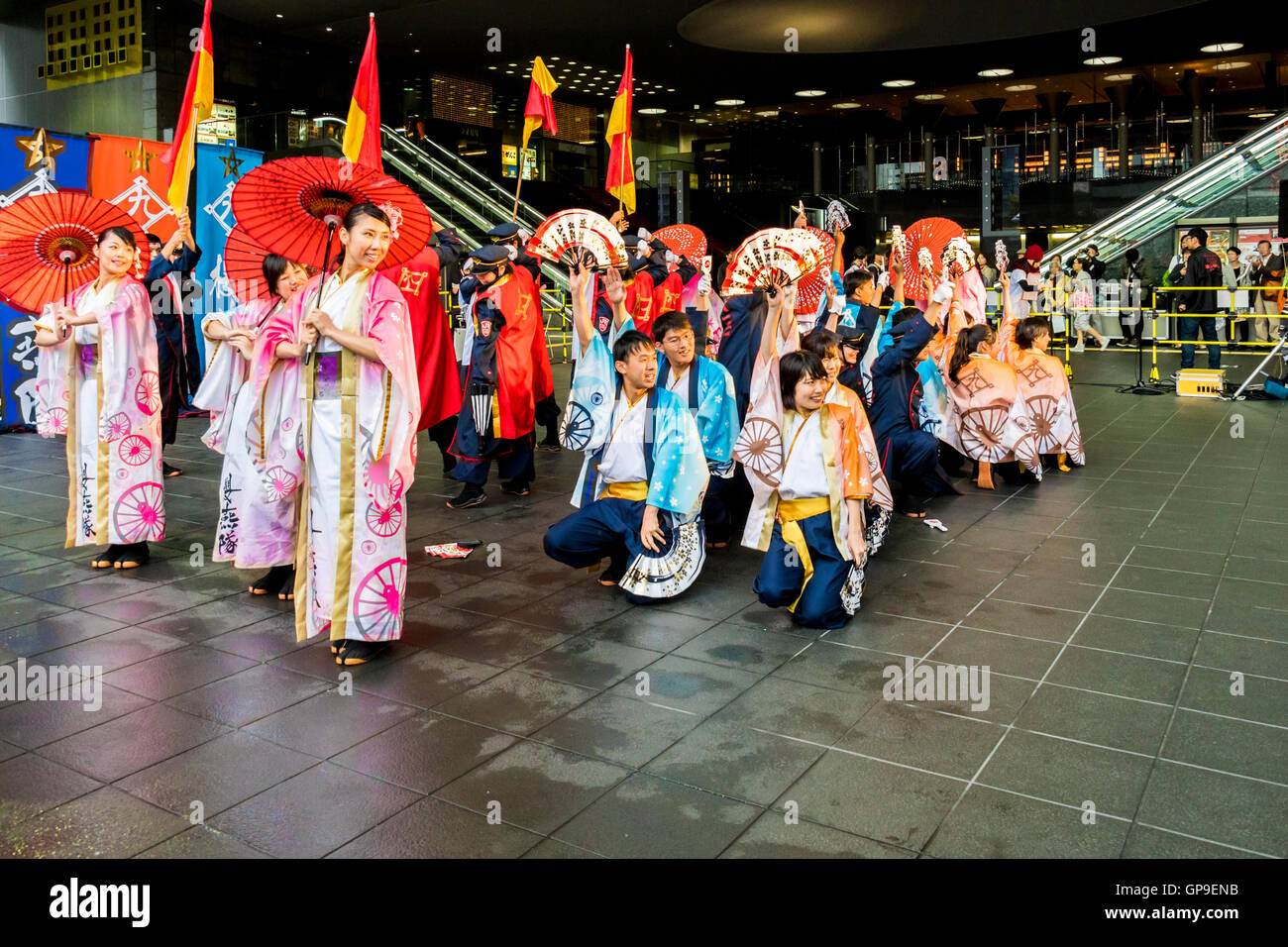 dancers performing yosakoi near Kyoto railway station Japan dance is ...