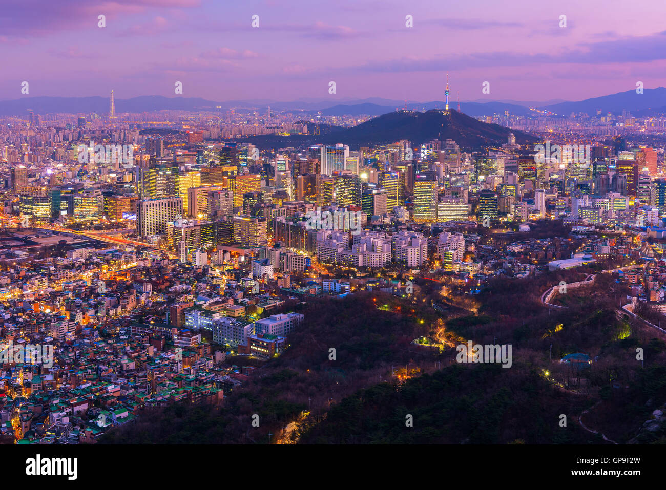 Seoul City Skyline, The best view of South Korea Stock Photo - Alamy