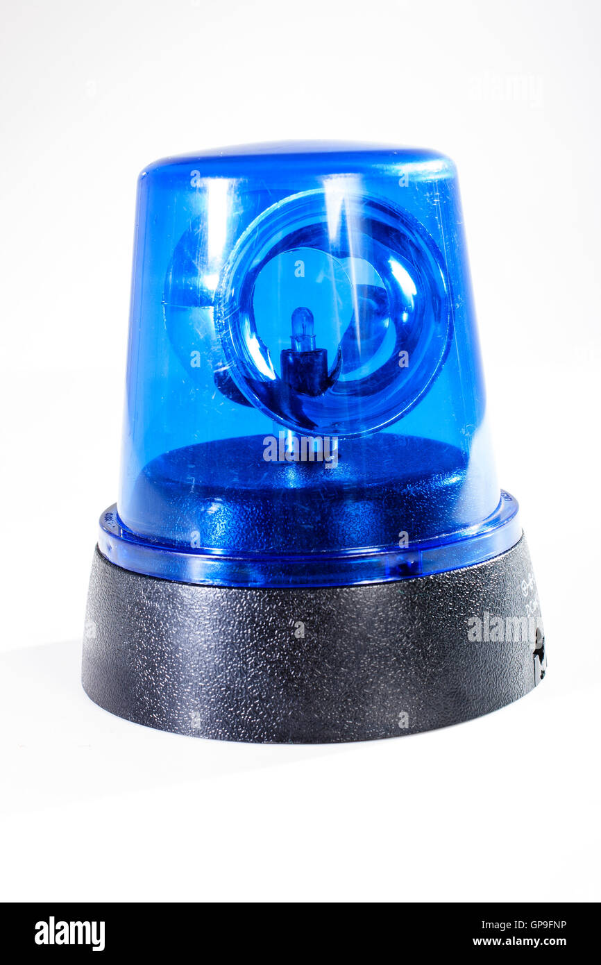 police cop car strobe in isolated studio white background illustrate ...