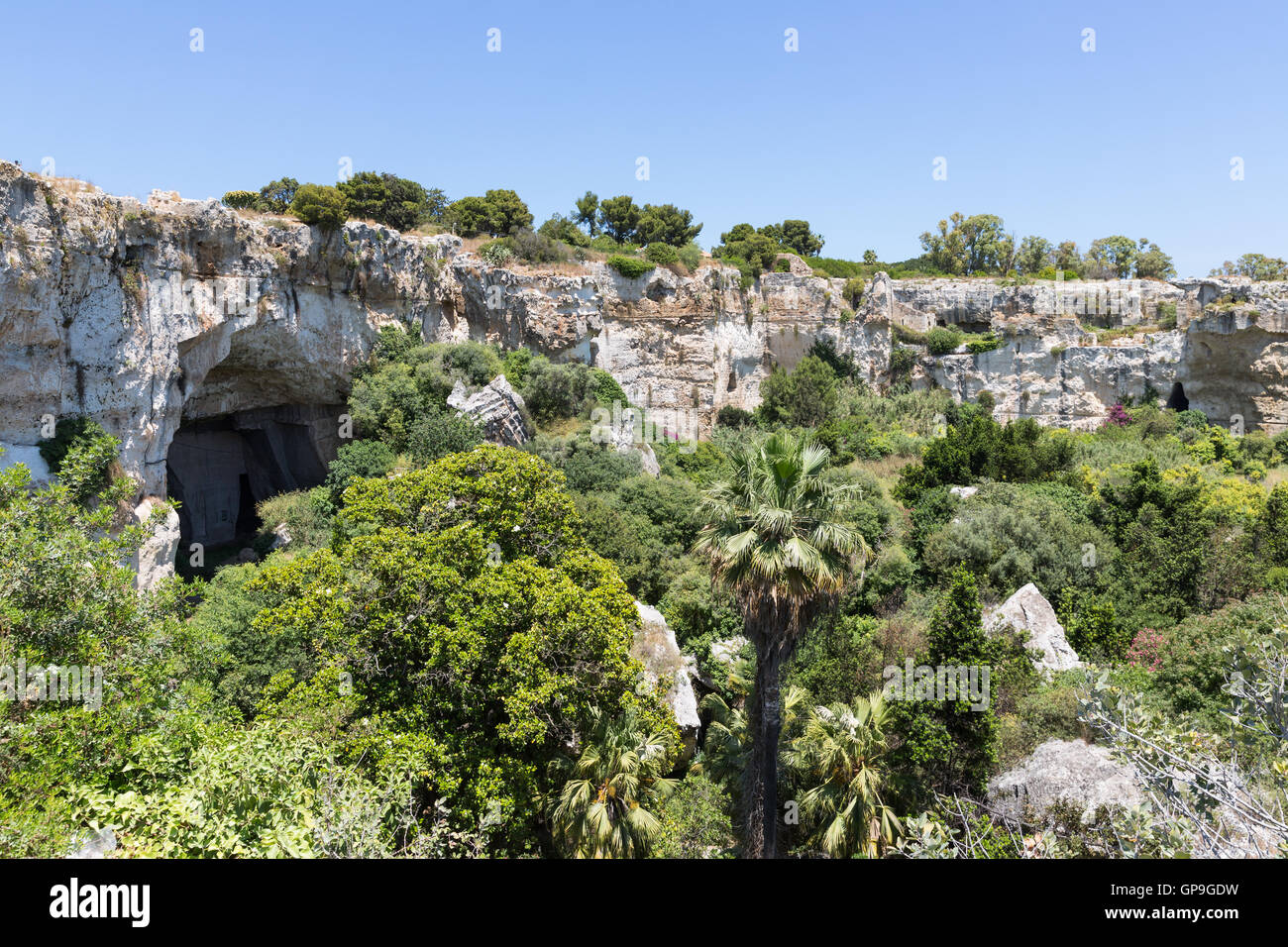 Rock dwellings at Archaeological Park Neapolis at Syracusa, Sicily ...
