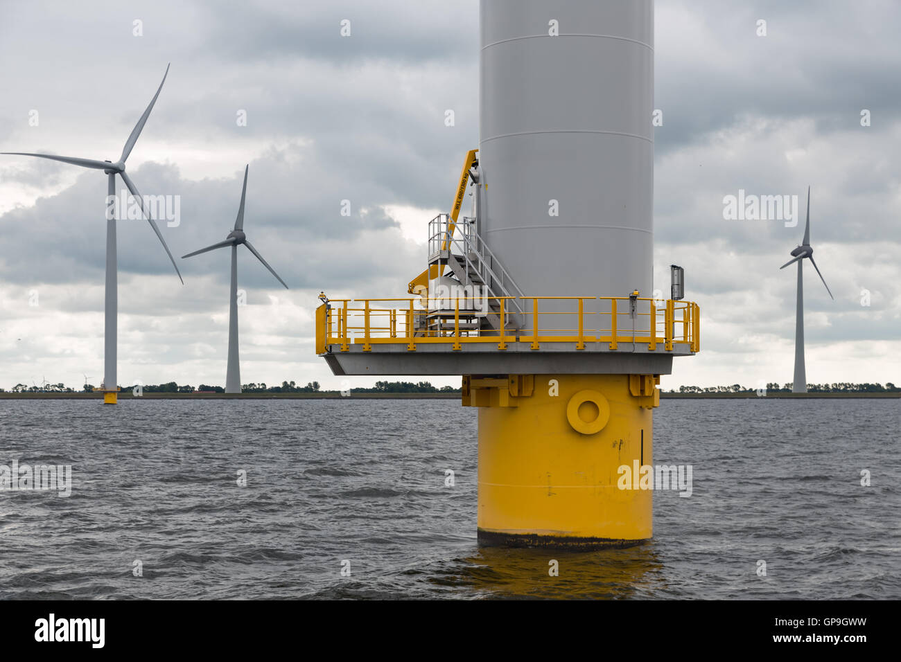 Foundation big Dutch wind turbine in the sea Stock Photo - Alamy