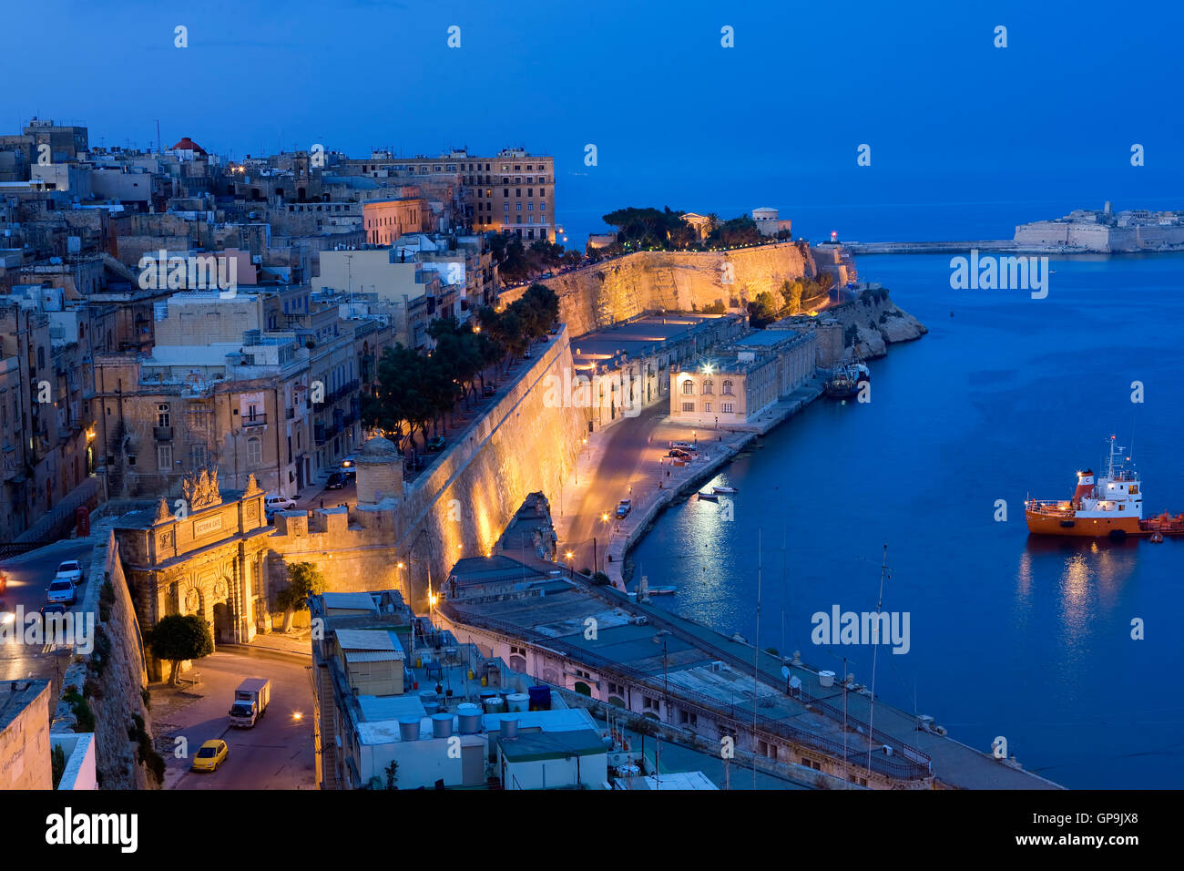 Valletta city at night, Malta Stock Photo - Alamy