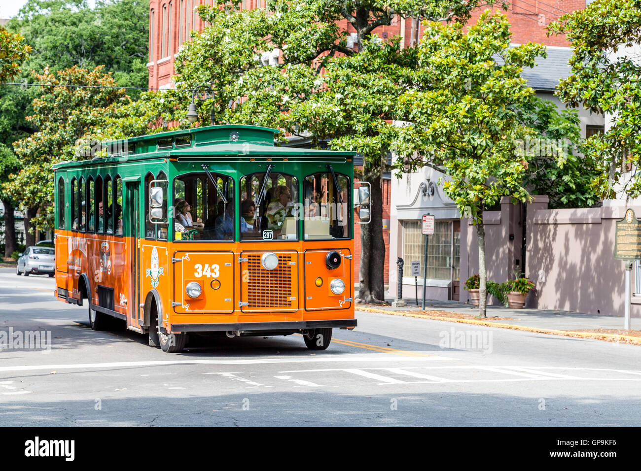 Olde Towne Trolley in Savannah Georgia Stock Photo - Alamy