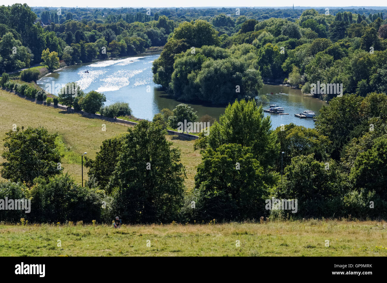 View of the River Thames from Terrace Walk on Richmond Hill, London ...