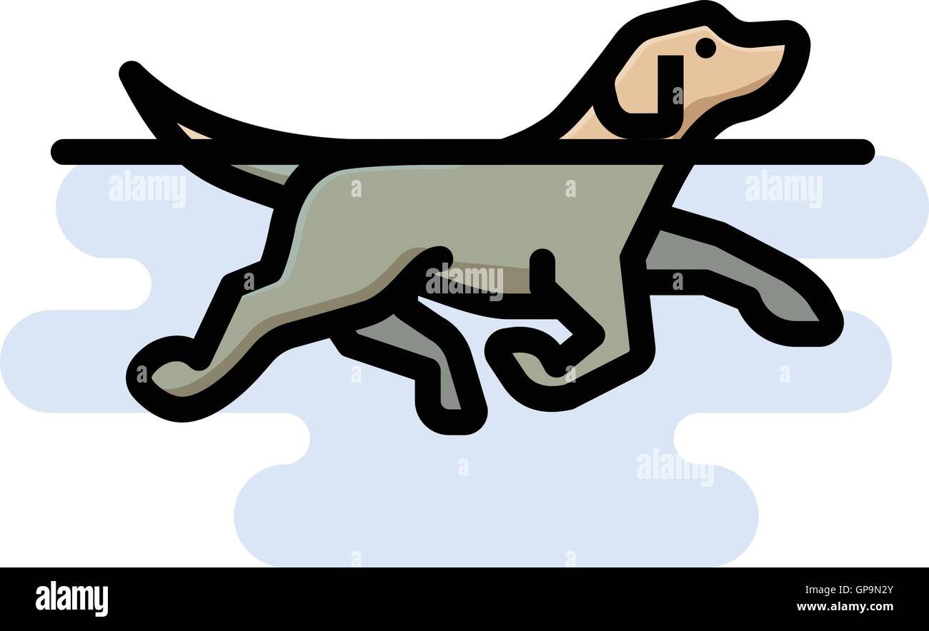 Yellow Labrador Retriever Swimming Stock Vector Image & Art - Alamy