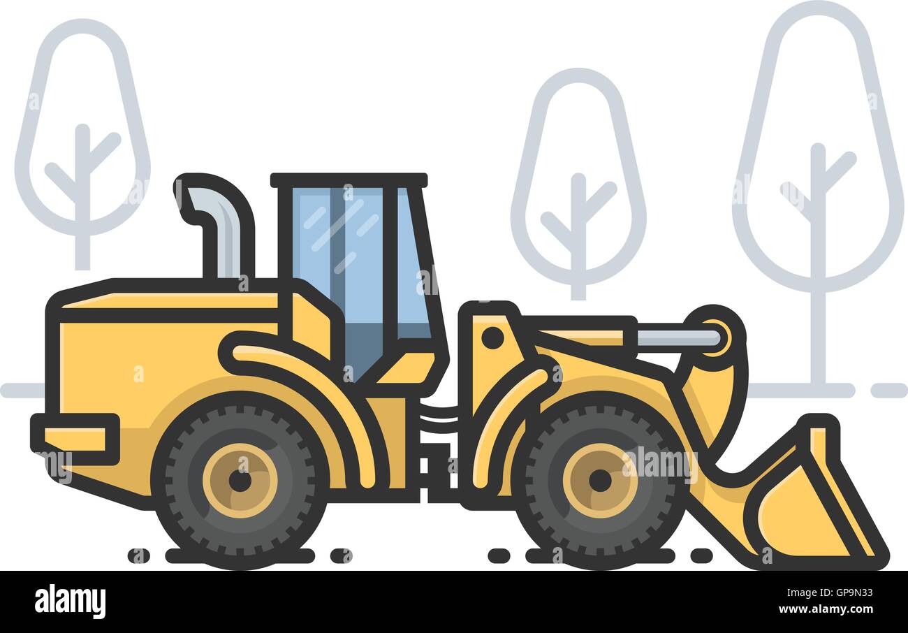 Tractor with front loader Stock Vector Images - Alamy