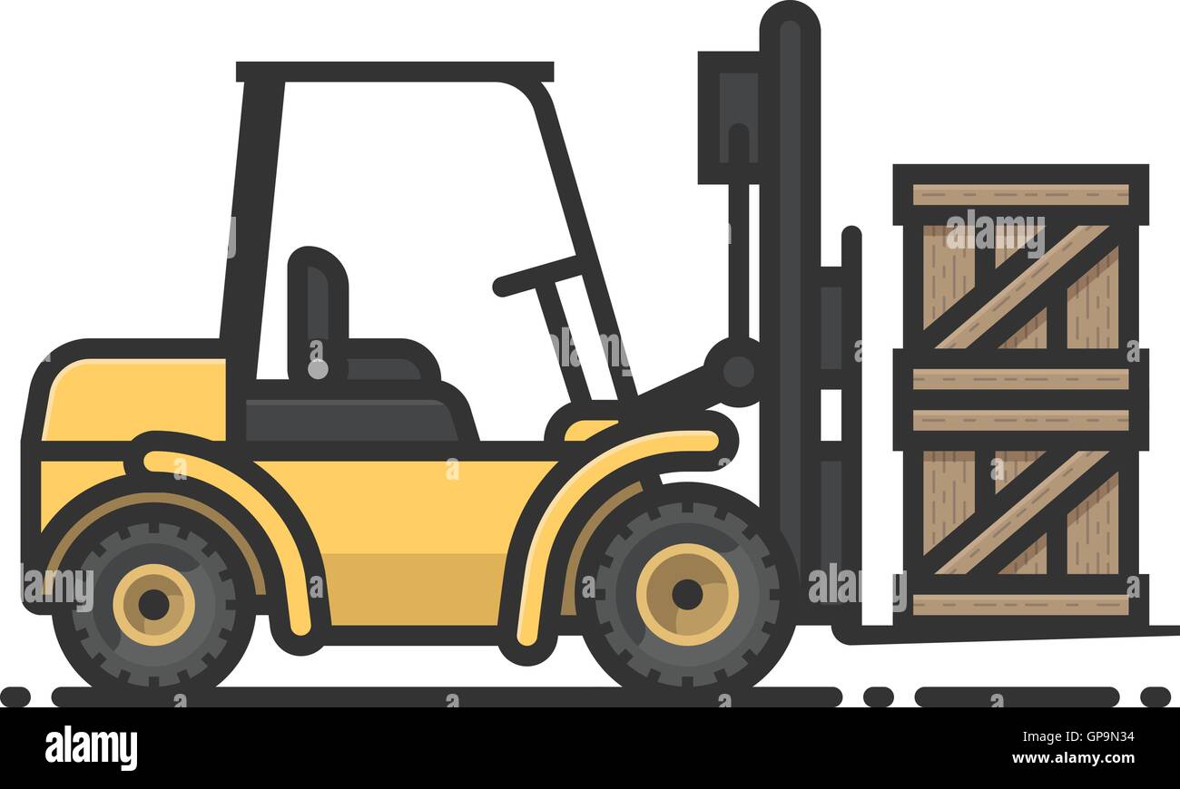 Forklift with Crates Stock Vector Image & Art - Alamy