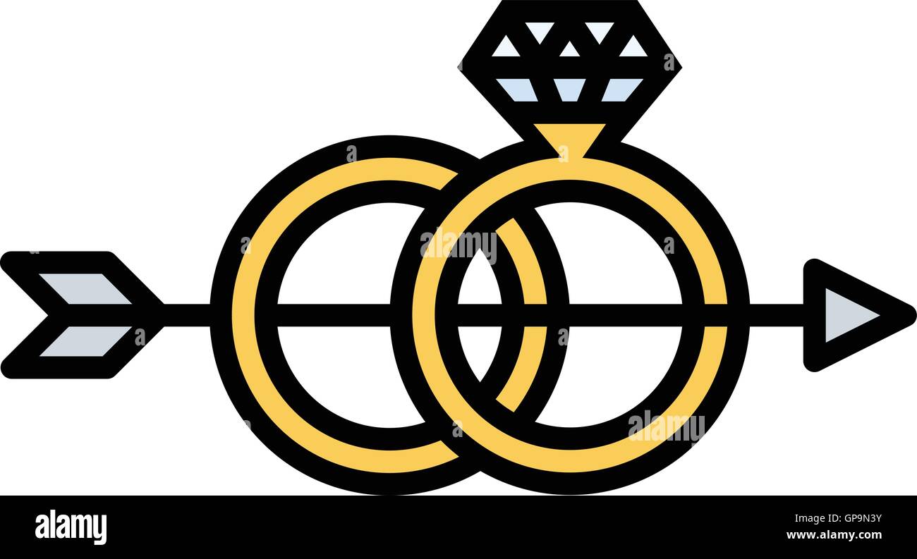 Wedding Rings with Arrow Stock Vector Image & Art - Alamy