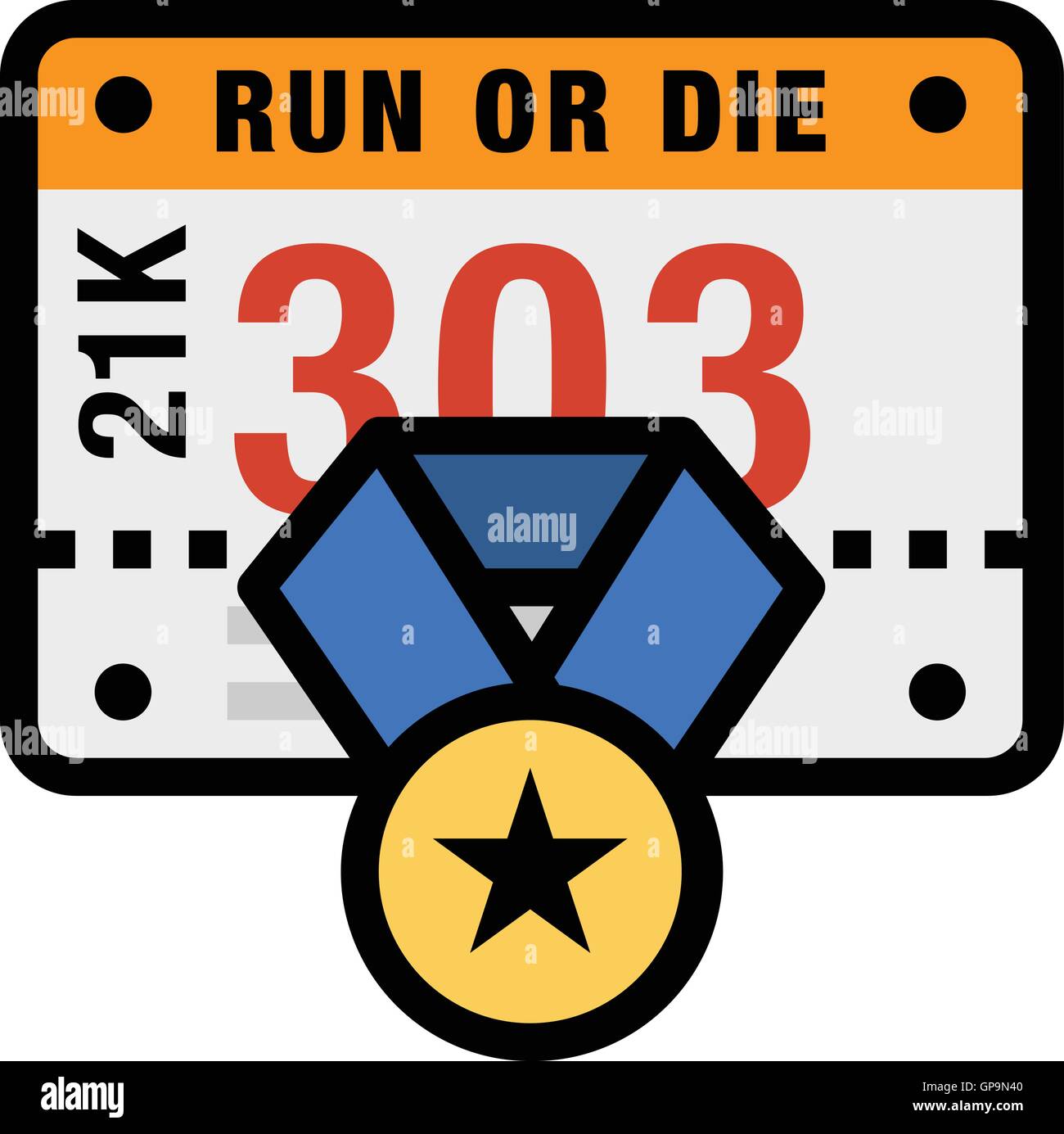 Race bib with gold medal Stock Vector Image & Art - Alamy