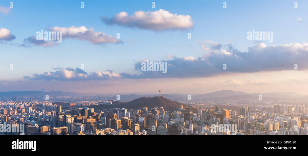 Korea,Sunset of Seoul City Skyline Stock Photo - Alamy