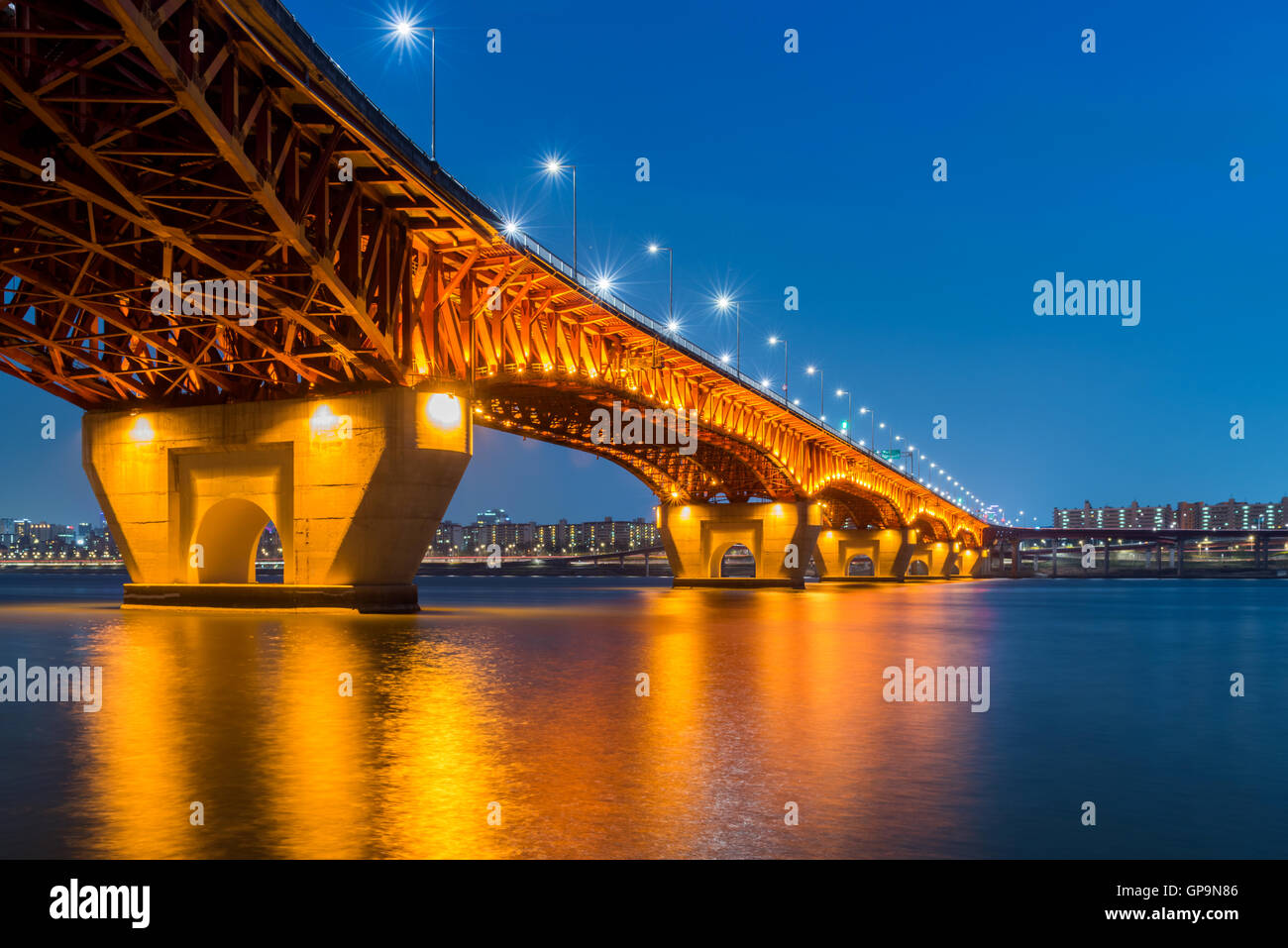 Han river and seongsu Bridge at night in Seoul, Korea Stock Photo - Alamy