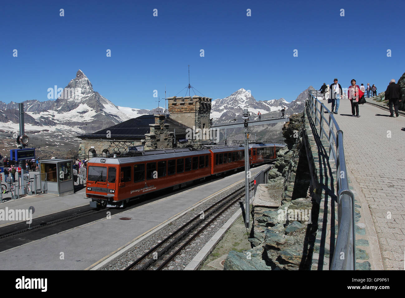 Gornergrat railway and Matterhorn, Switzerland Stock Photo - Alamy