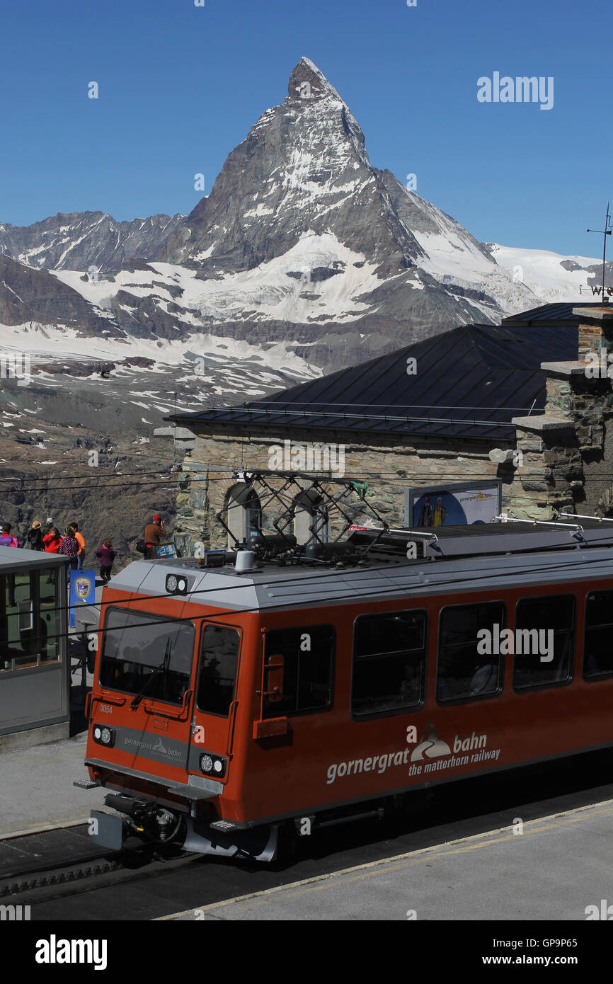Gornergrat railway and Matterhorn, Switzerland Stock Photo - Alamy