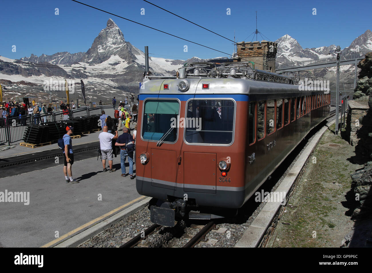 Gornergrat railway and Matterhorn, Switzerland Stock Photo - Alamy