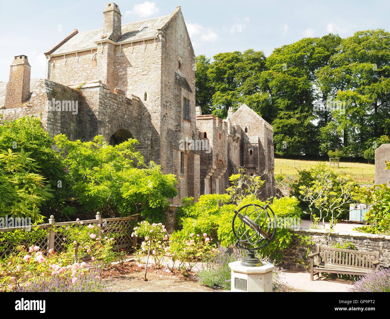 Compton Castle and the garden in Devon Stock Photo - Alamy