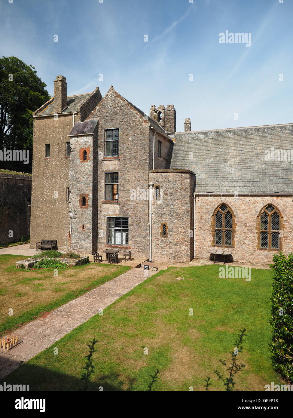 A rear view of Compton Castle in Devon Stock Photo - Alamy