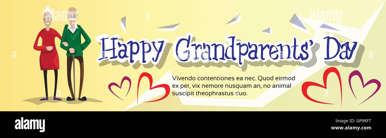 Grandfather With Grandmother Happy Grandparents Day Greeting Card ...