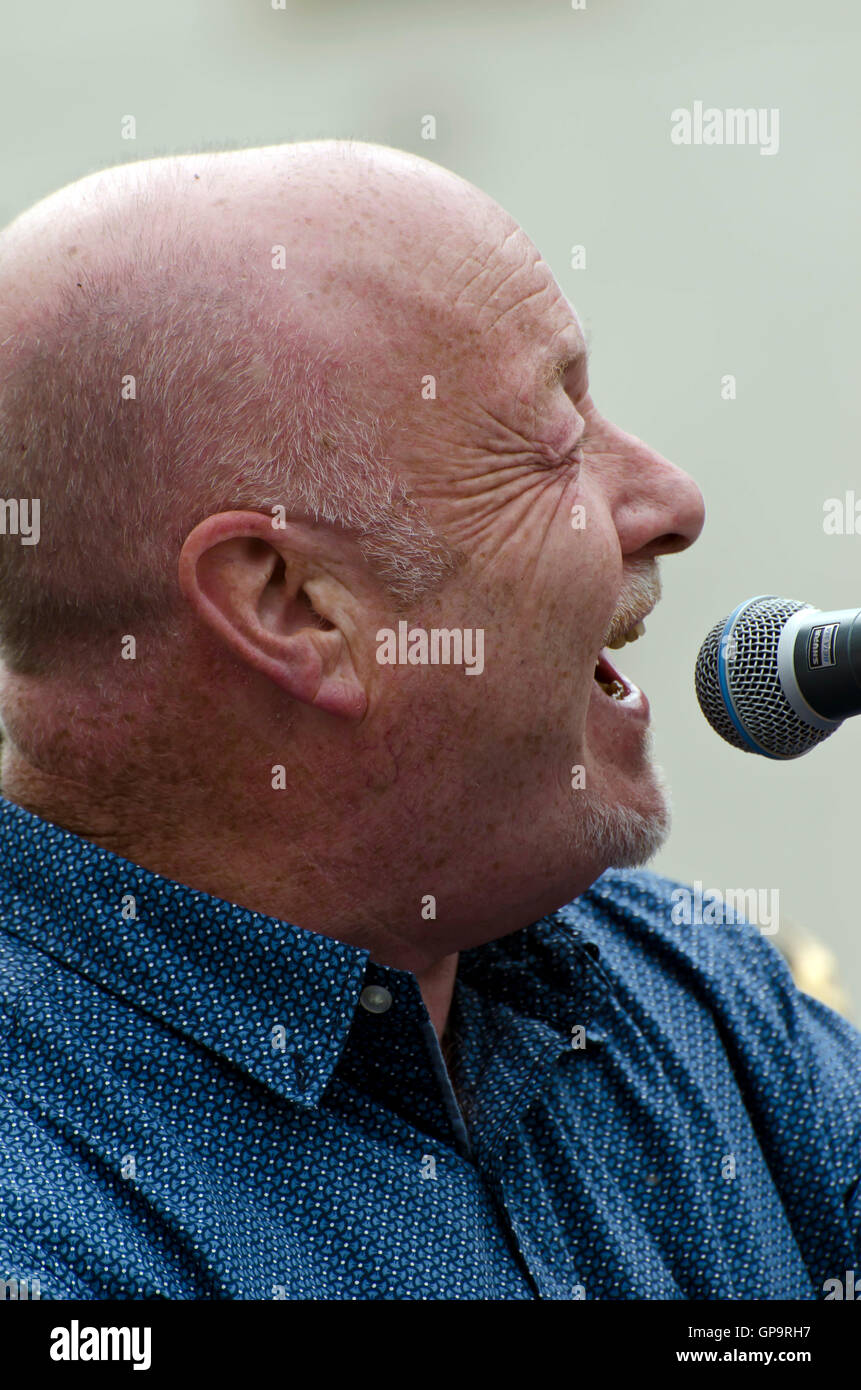 John Frame, vocalist with the band Lights Out by Nine, taking part in ...