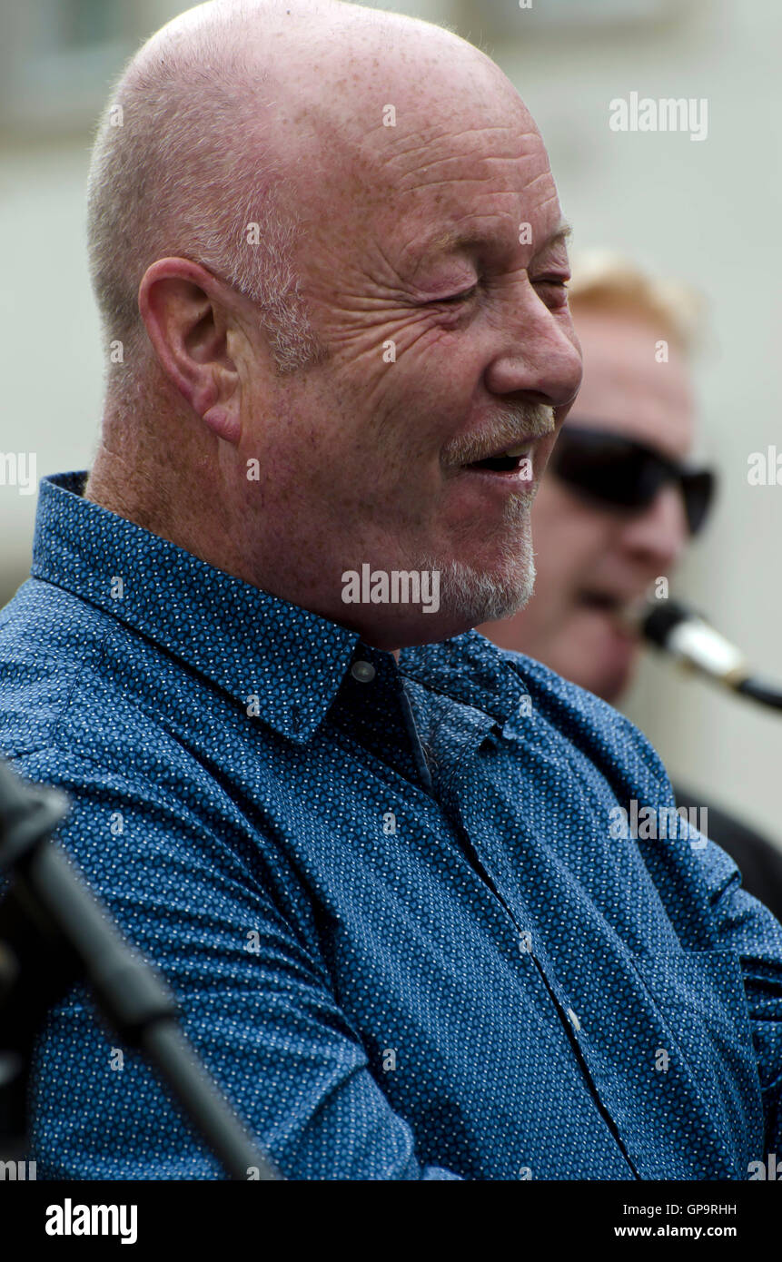 John Frame, vocalist with the band Lights Out by Nine, taking part in ...