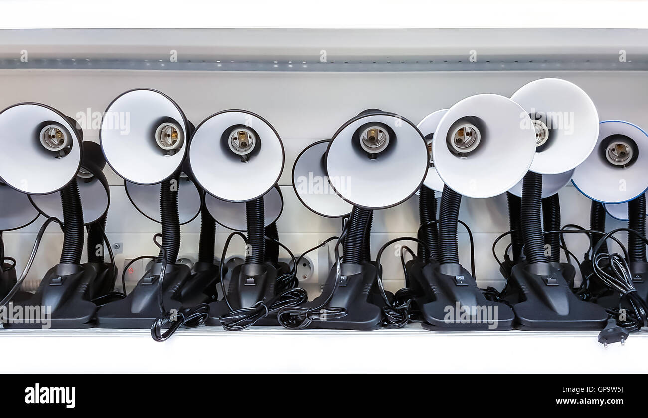 Office desk lamp on a shelf Stock Photo - Alamy