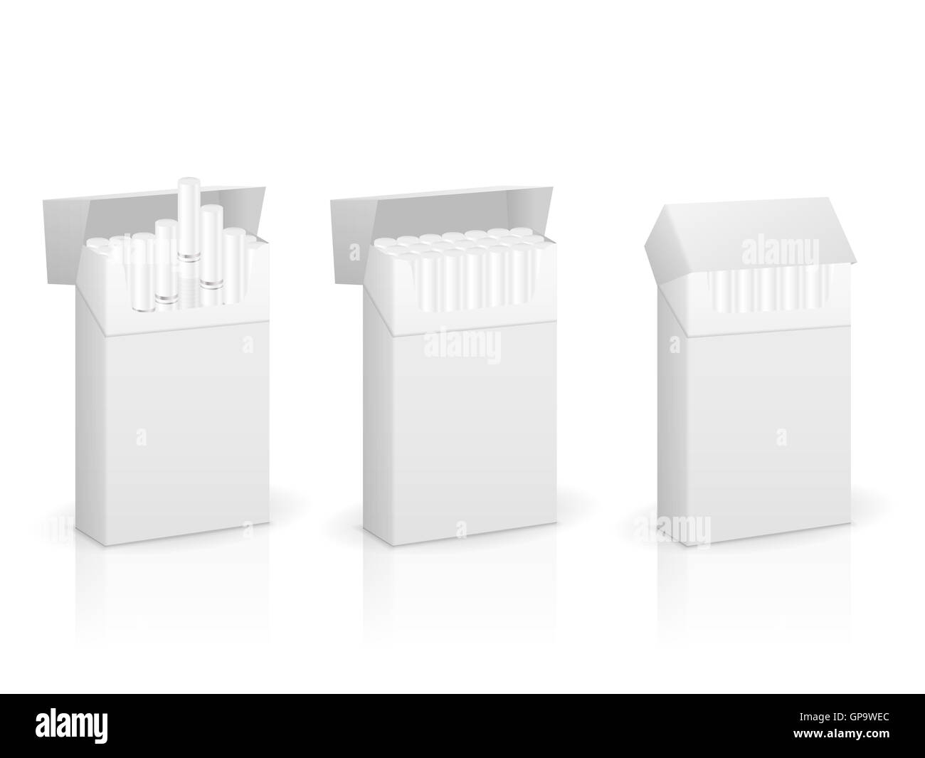 Cigarette box set on a white background Stock Photo - Alamy