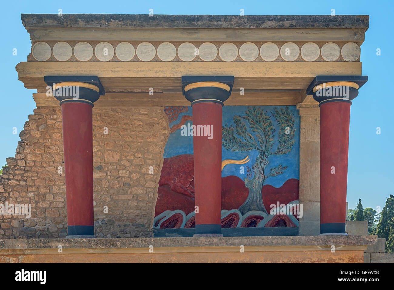 Knossos, Cnossos palace, also Knossus Cnossus, museum in Crete, Greece ...