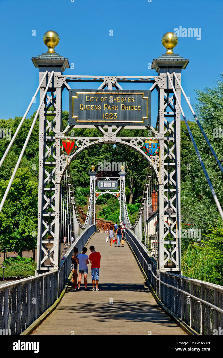 Queen's Park Bridge over the River Dee at Chester, county town of ...