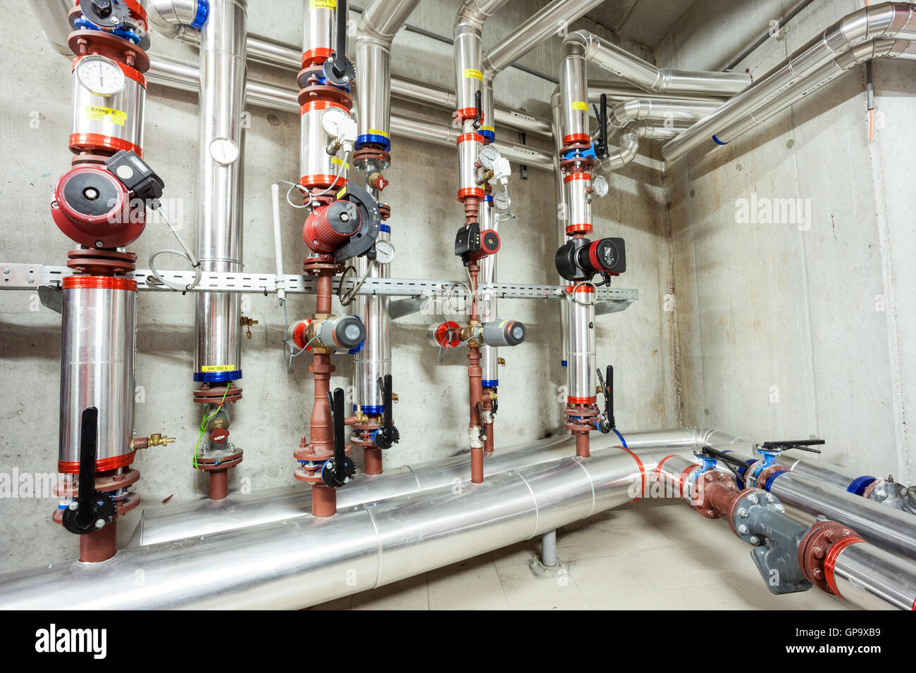 in the technical area, there are boosters for the water pipes of the ...