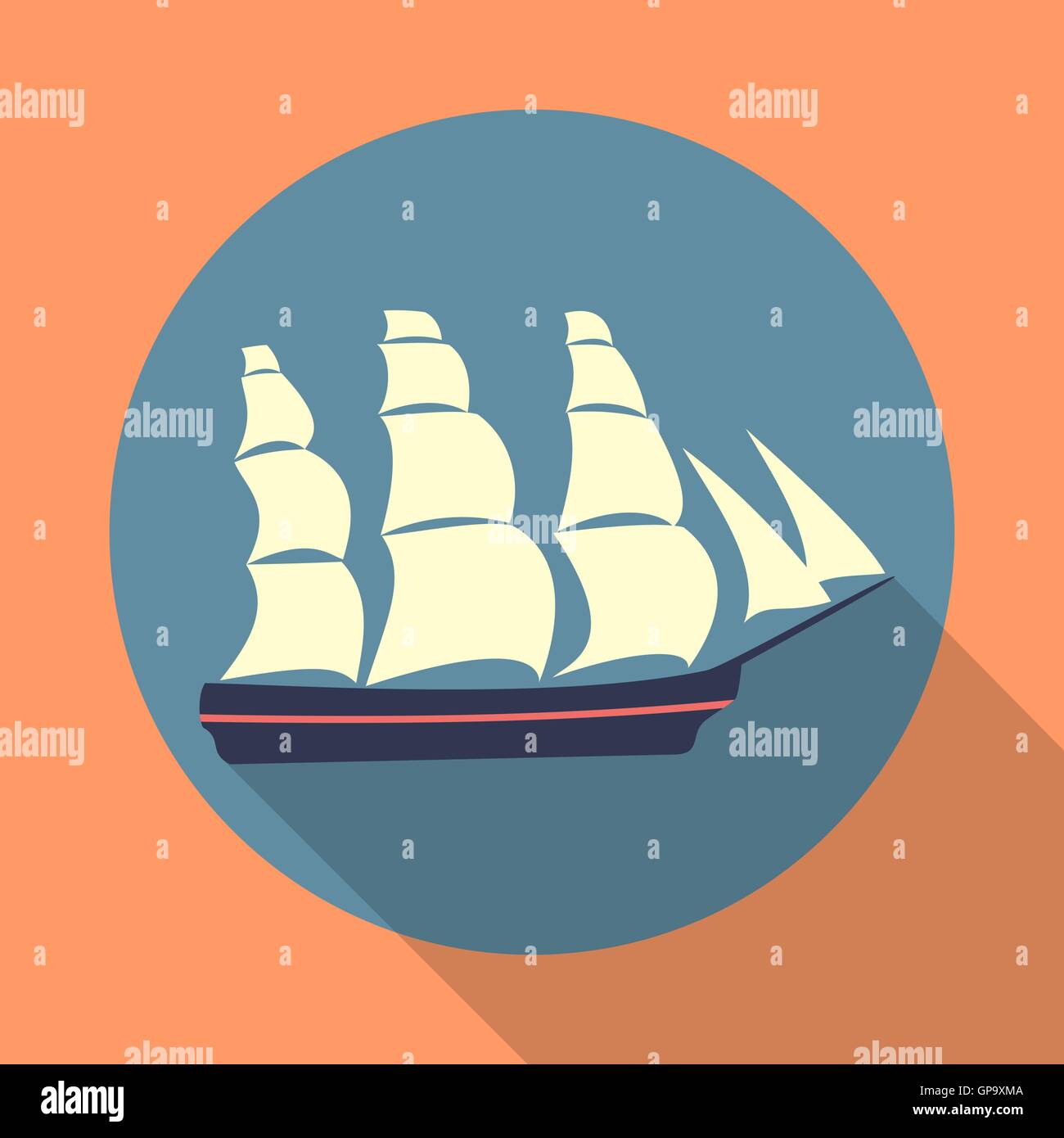 Ship icon in a flat design Stock Vector Image & Art - Alamy