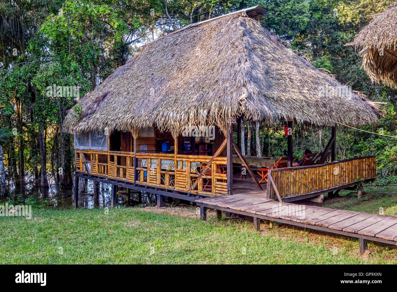 Eco Lodge Made From Bamboo Located In Cuyabeno Wildlife Reserve, South ...