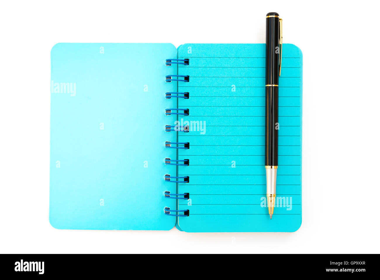 Book pen on blue hi-res stock photography and images - Alamy