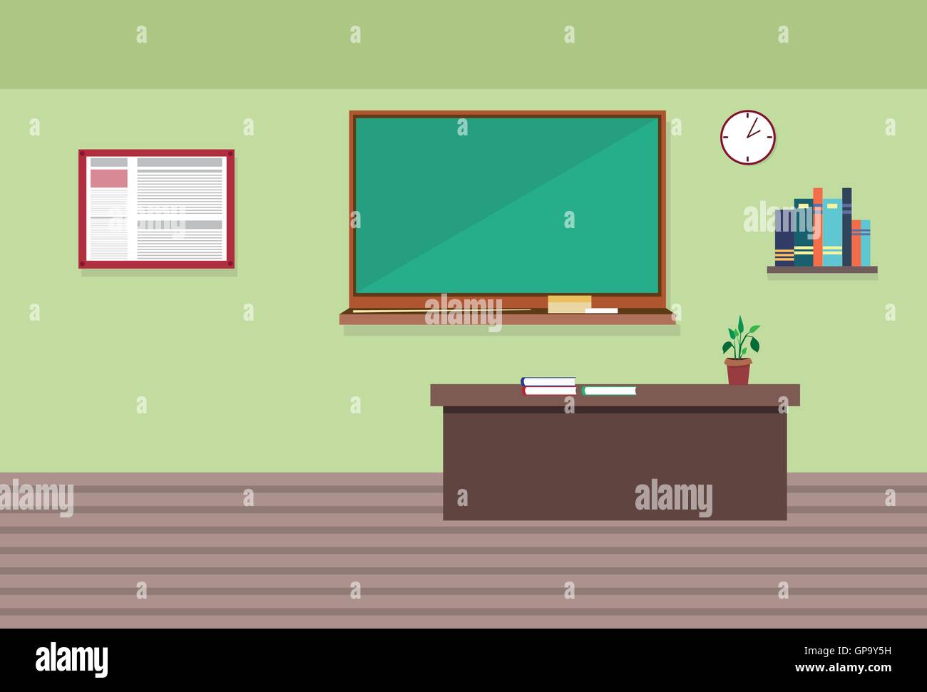 Empty School Class Room Interior Stock Vector Image & Art - Alamy