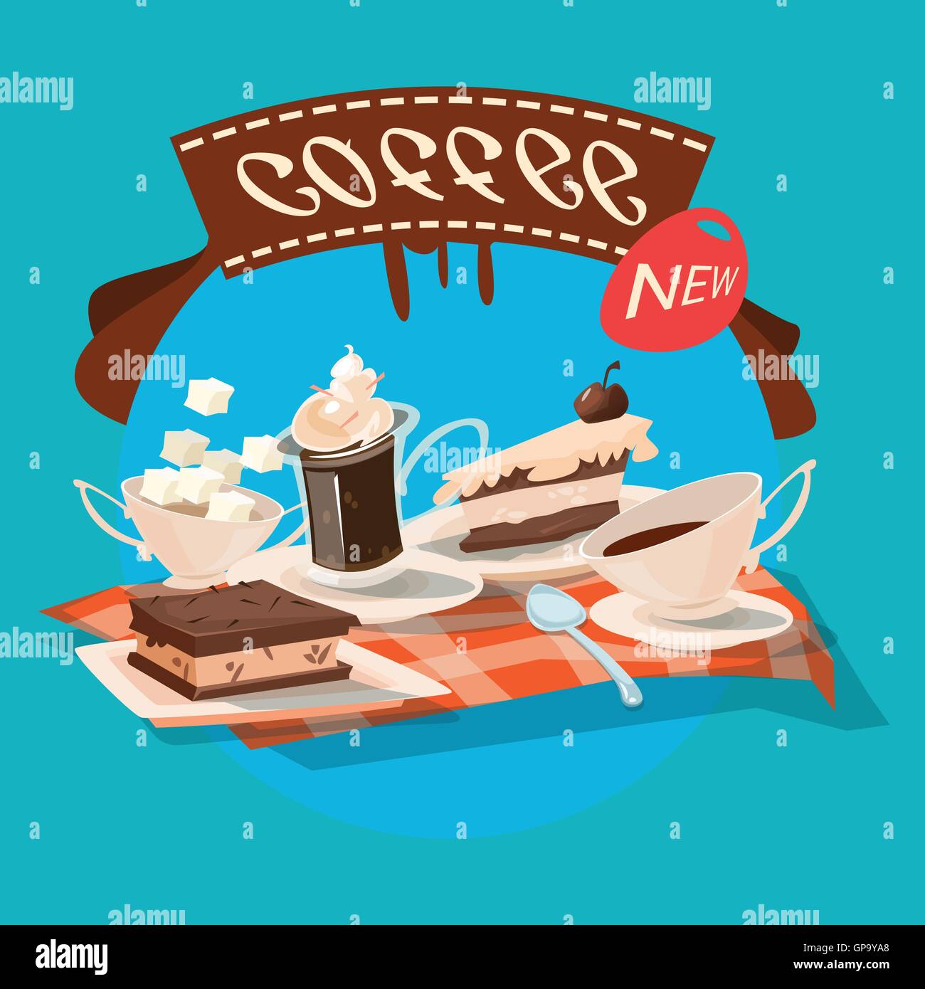 Coffee cup chocolate cakes Stock Vector Images - Alamy