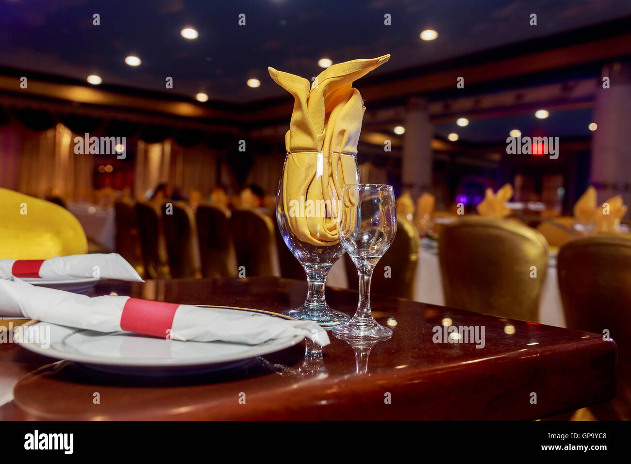 Beautiful served table for wedding or other celebration in restaurant ...