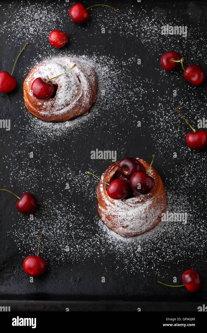 Cherry buns hi-res stock photography and images - Alamy