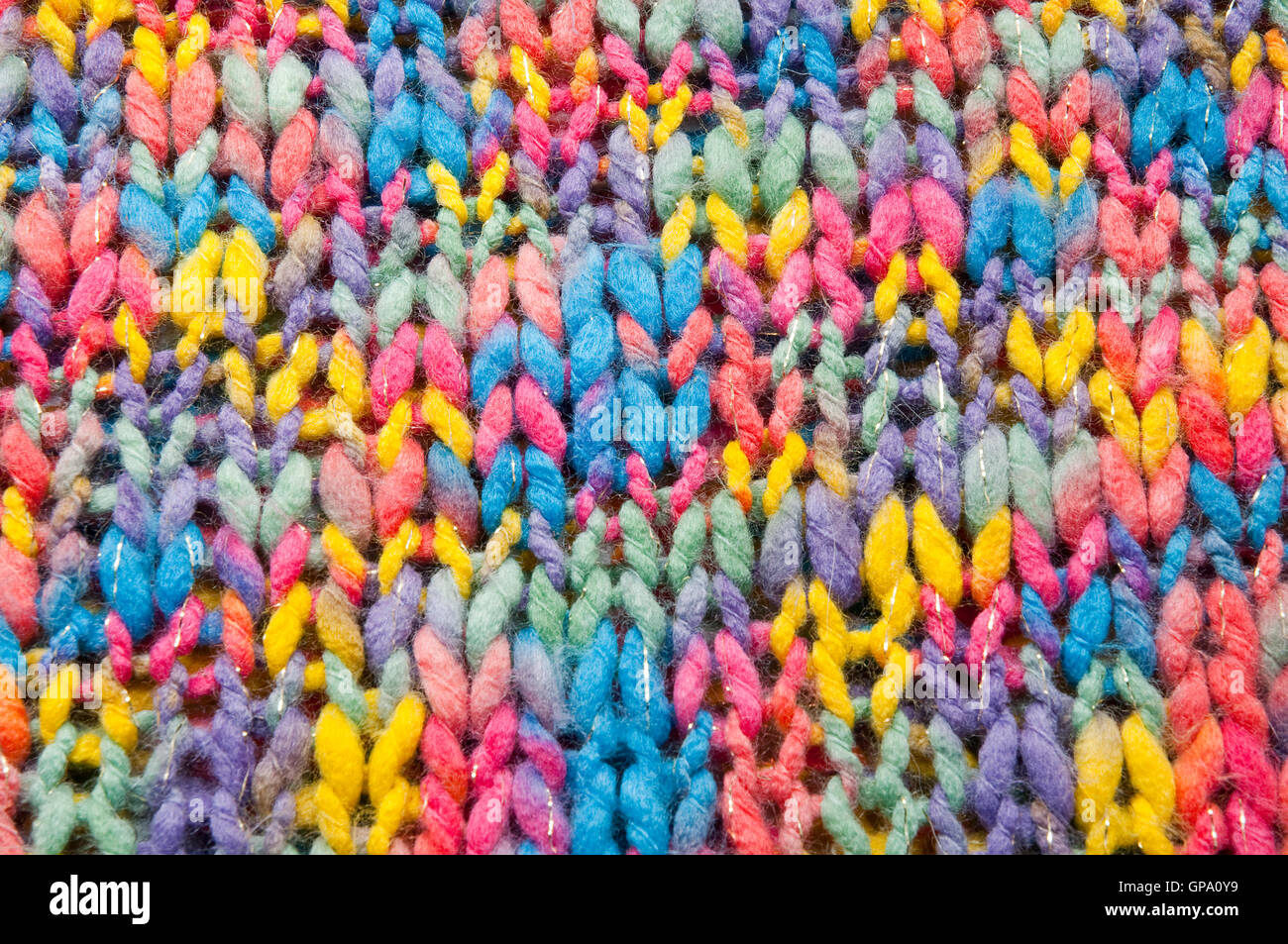Colourful knitting texture. Close view Stock Photo - Alamy