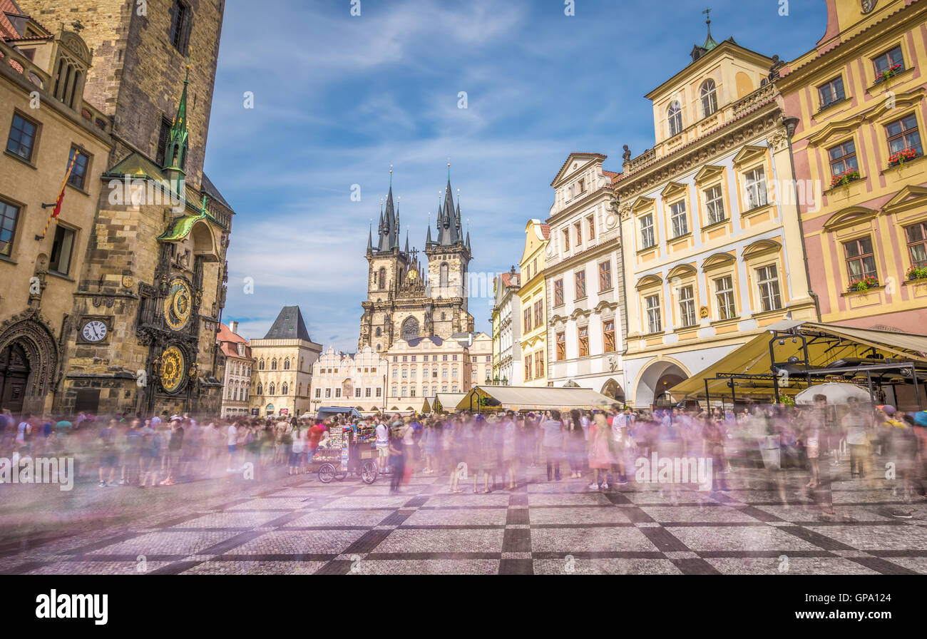 The Old Town Square is the biggest square in Prague, Czech Republic. It ...