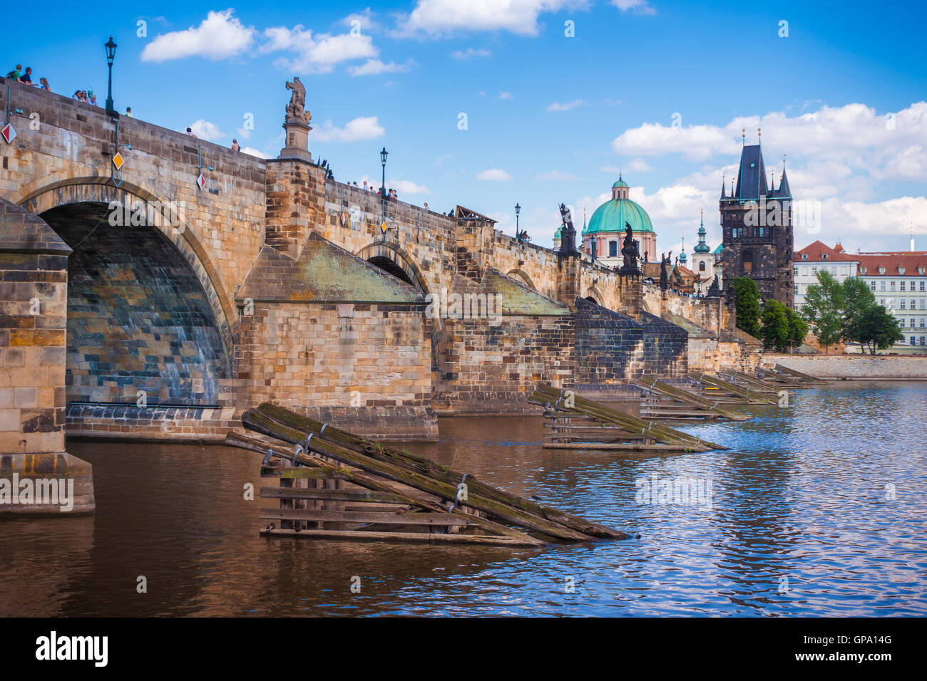 The Charles bridge is located in Prague, Czech Republic. Finished in ...