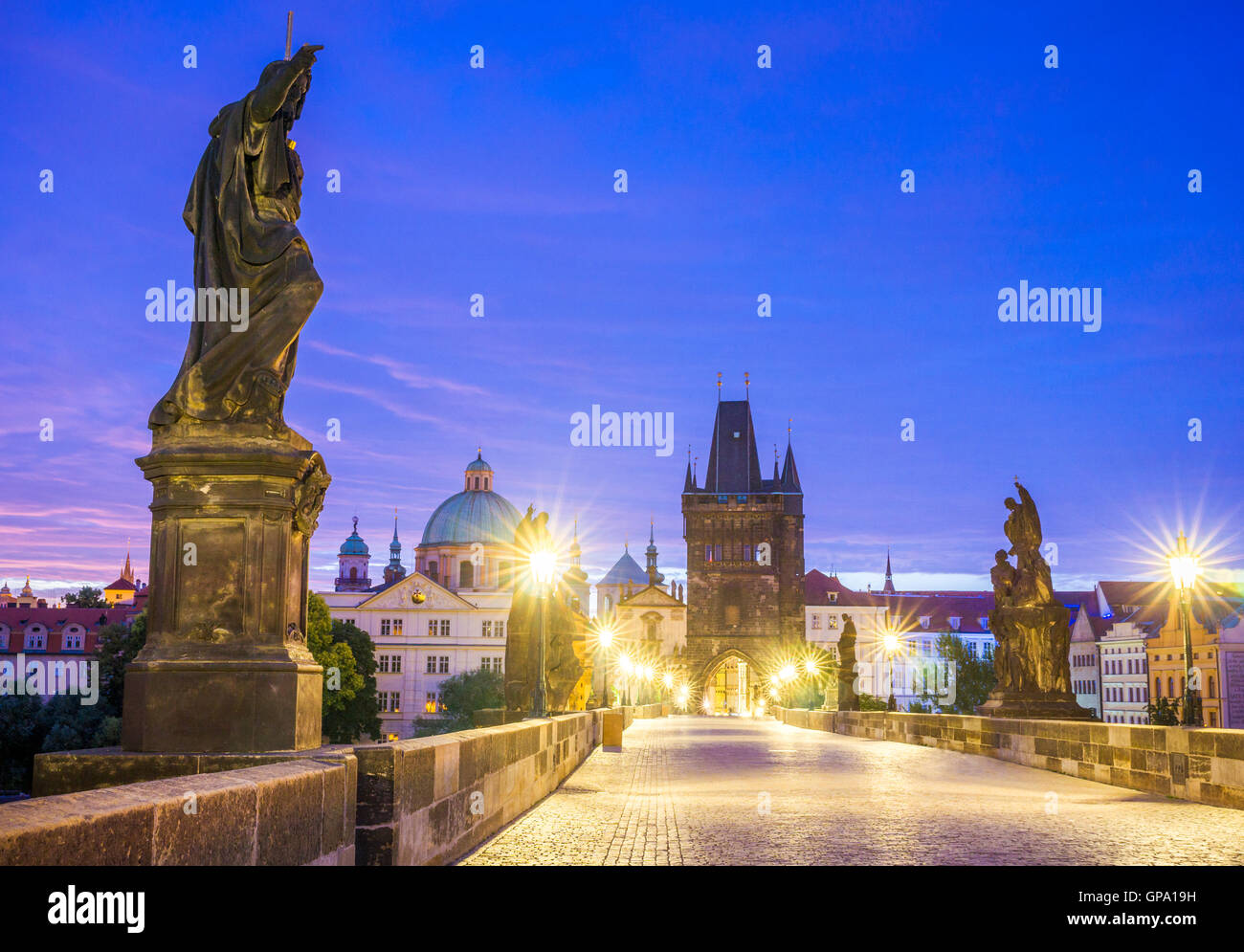 The Charles bridge is located in Prague, Czech Republic. Finished in ...