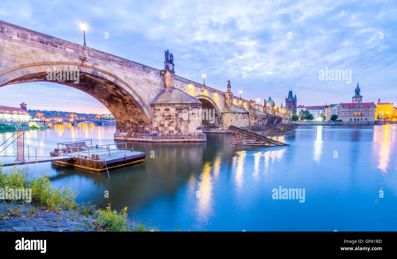 The Charles bridge is located in Prague, Czech Republic. Finished in ...