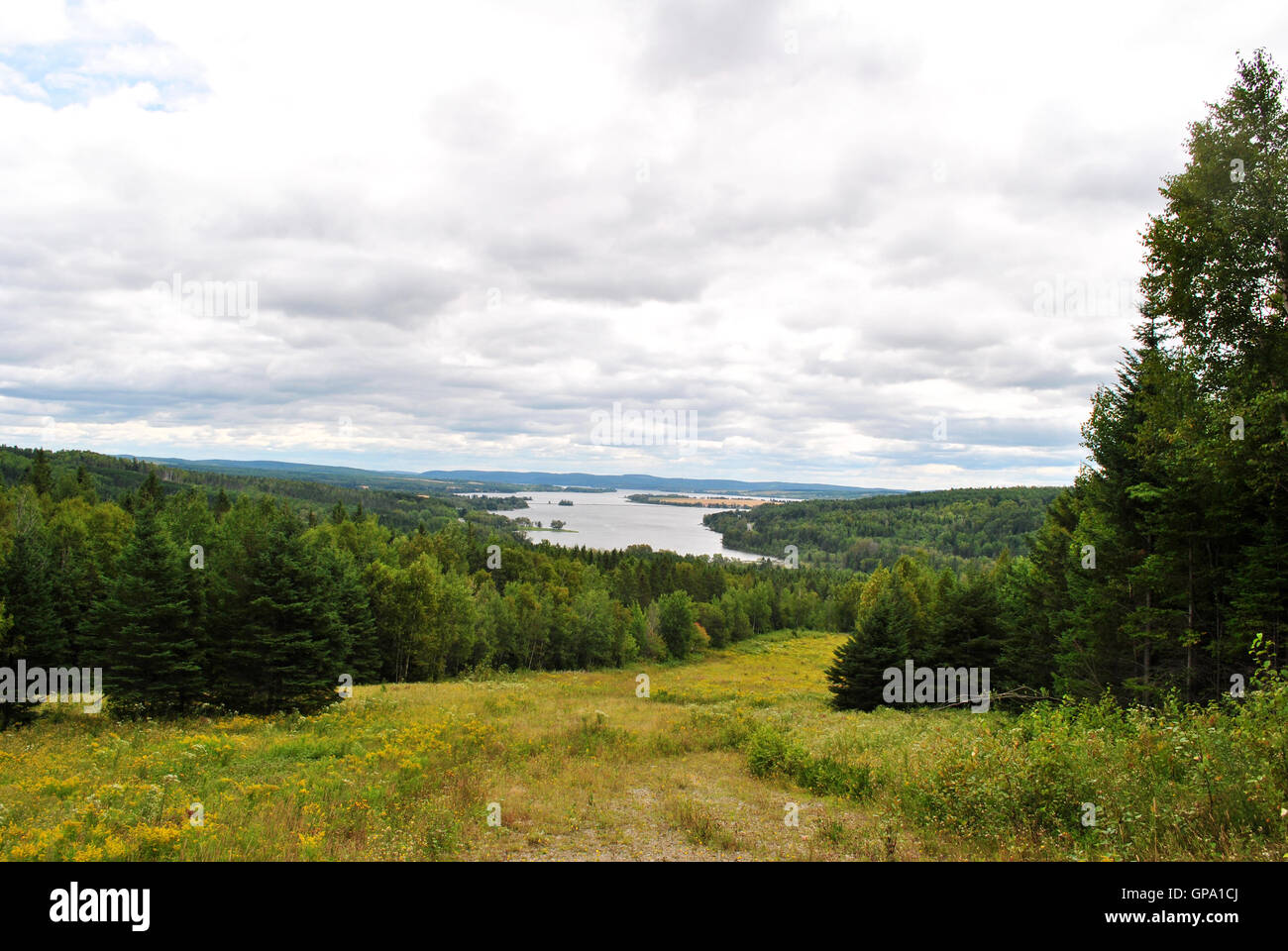 Scenic View From a Hilltop Looking Down on a River Stock Photo - Alamy