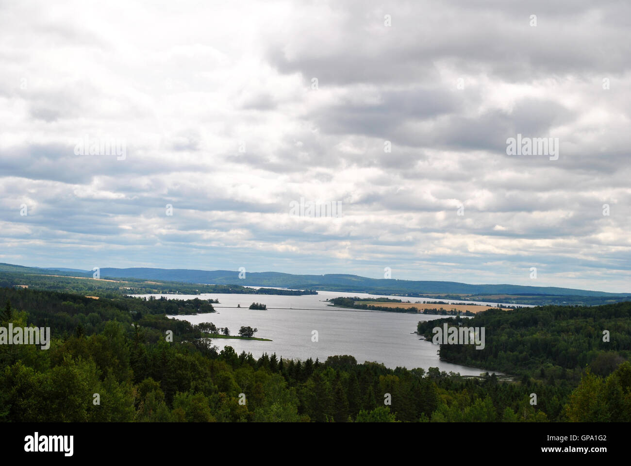 Scenic View From a Hilltop Looking Down on a River Stock Photo - Alamy