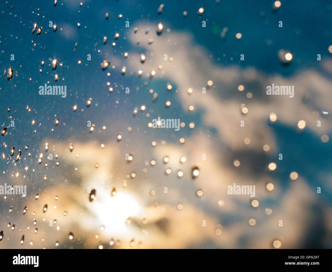 drops of rain on window glass Stock Photo - Alamy