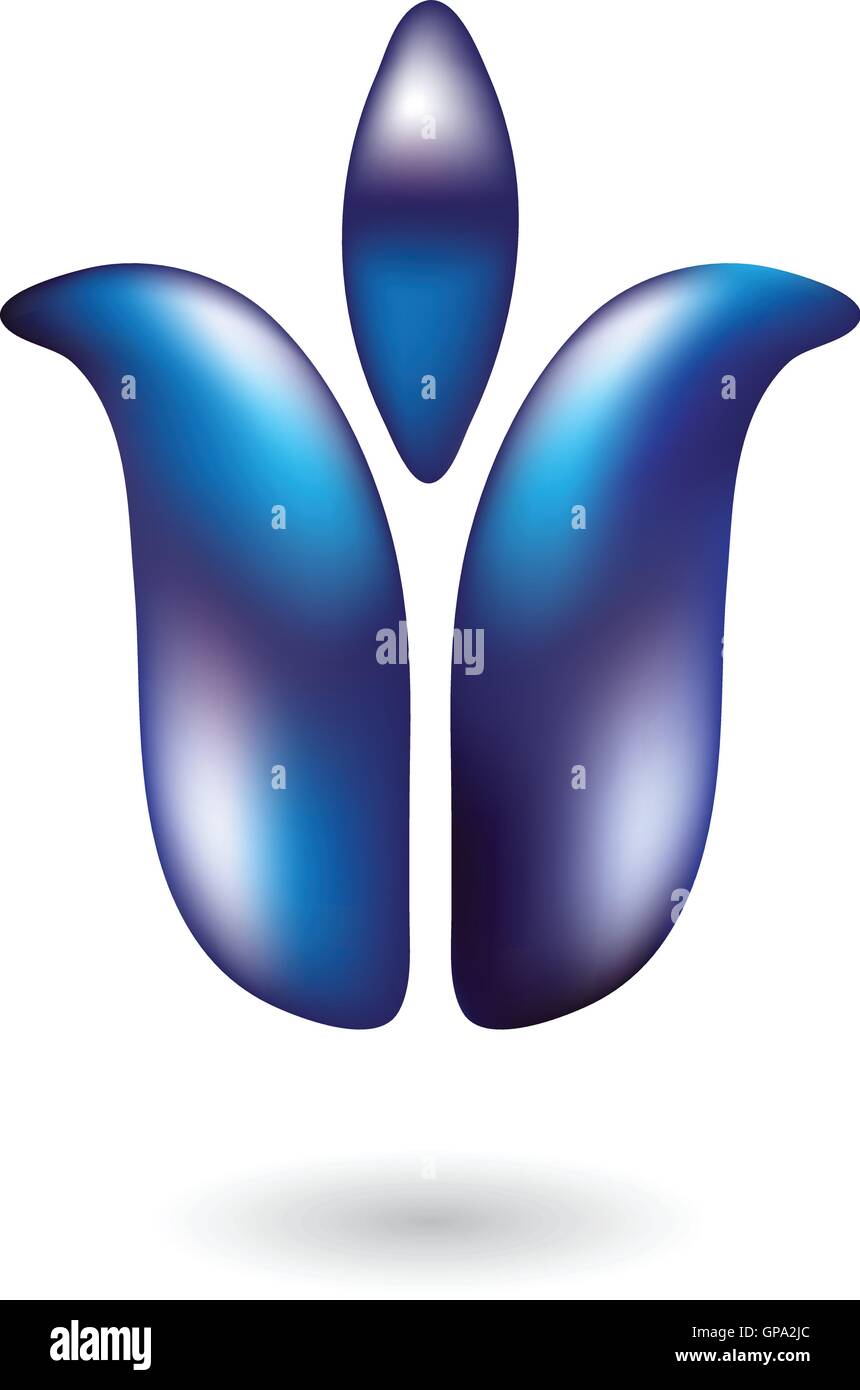 Spring tulip on blue Stock Vector Images - Alamy