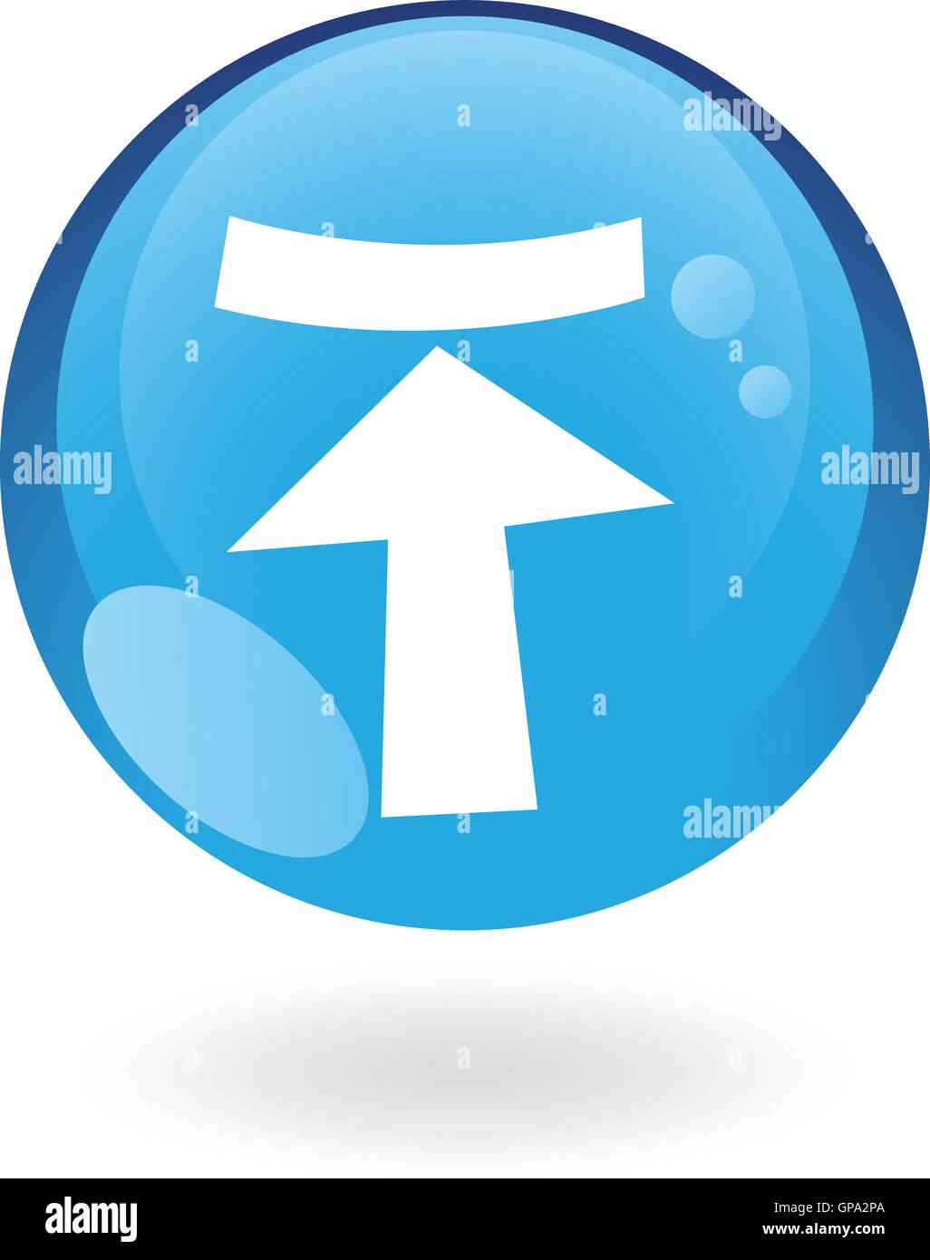 Glossy upload in blue button isolated on white Stock Vector Image & Art ...