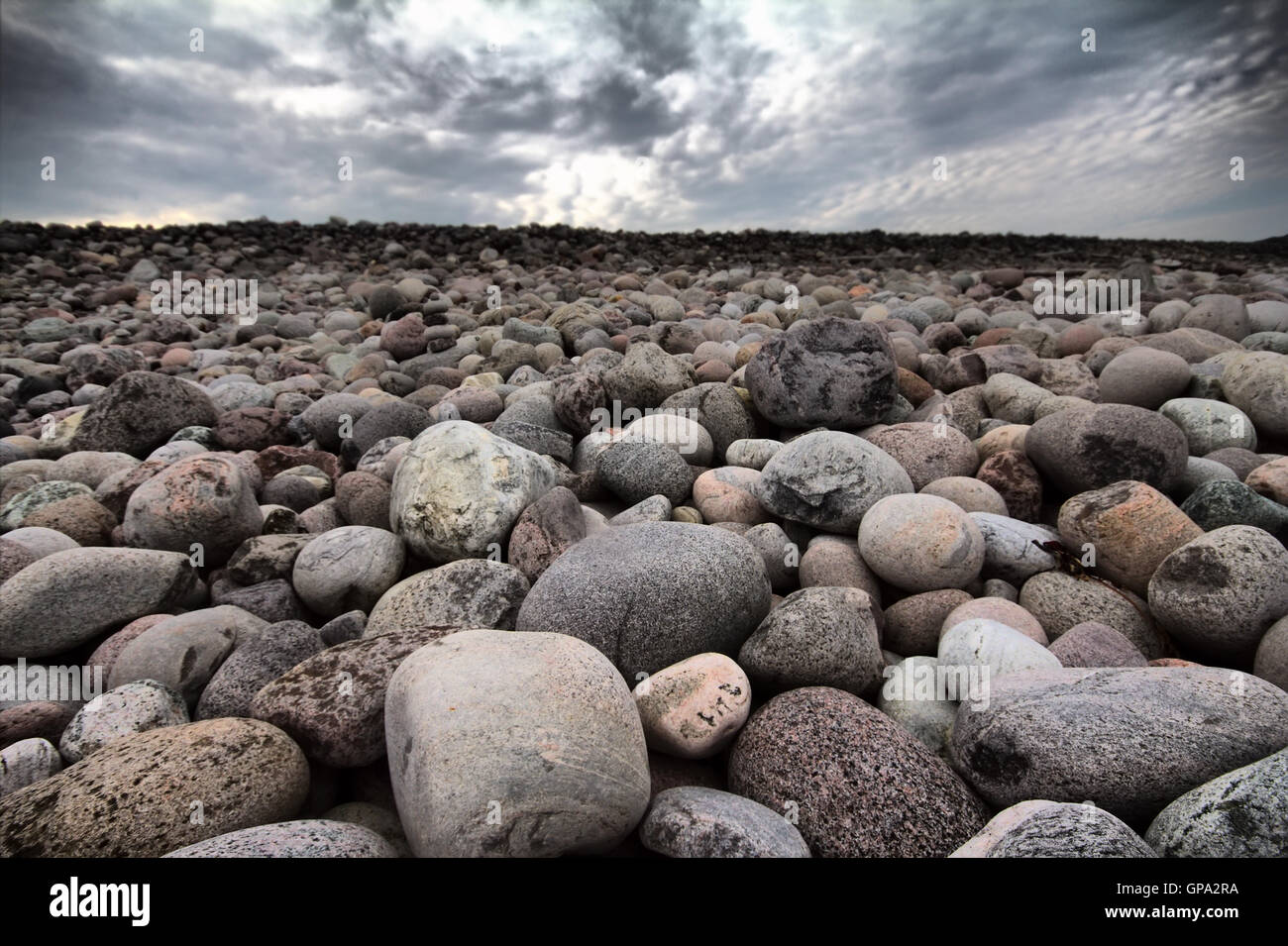 huge boulders on beach beyond polar circle Stock Photo - Alamy