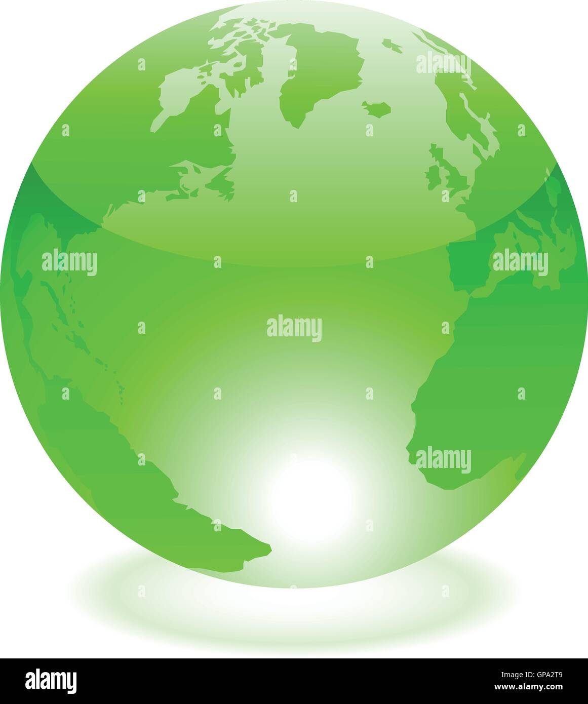 Glossy green world isolated on white Stock Vector Image & Art - Alamy